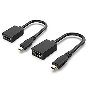 GANA Micro HDMI to HDMI Adapter Cable, Micro HDMI to HDMI Cable (Male to Female) for Gopro Hero and Other Action Camera/Cam with 4K/3D Supported