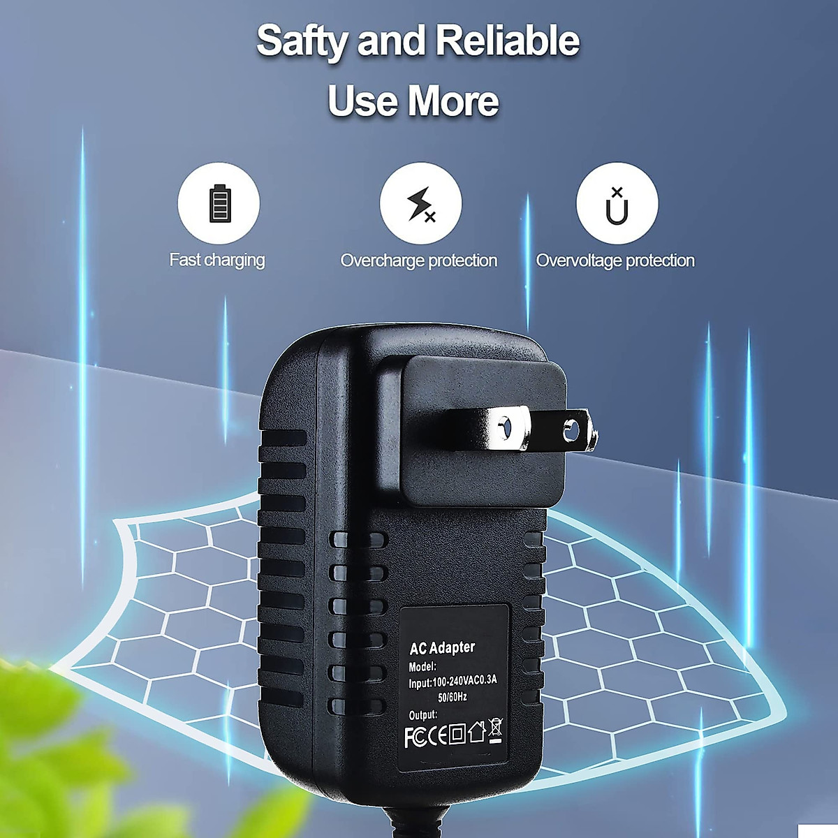 Dysead Adapter for 13V 2A AC/DC Adapter Power Supply Charger 2.5mm x 5.5mm Tip Center + Positive