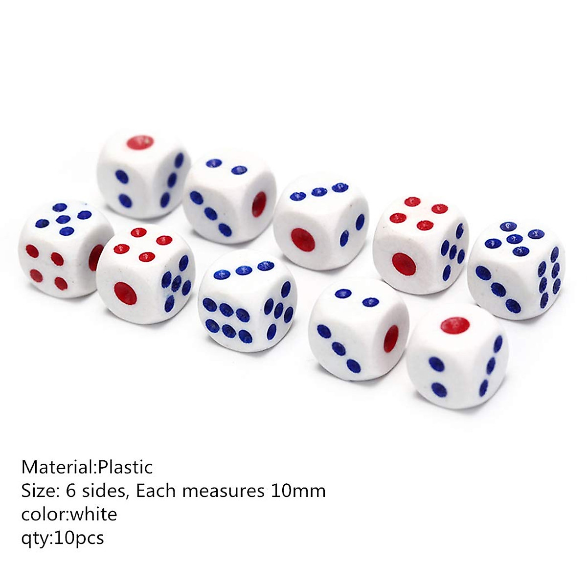 11.8" Jumbo Inflatable Dice, 2pack Outdoor Fun Giant Inflatable Dice Set and 12mm 10pcs Dice for Indoor and Outdoor Broad Game, Ludo and Pool Party (Red)