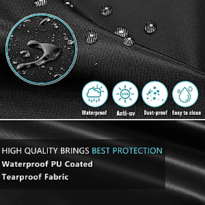 SIRUITON 2 Pack Outdoor Patio Chaise Lounge Covers Heavy Duty with Durable and Water Resistant Fabric,78" L X 27" W X 28" H,Black