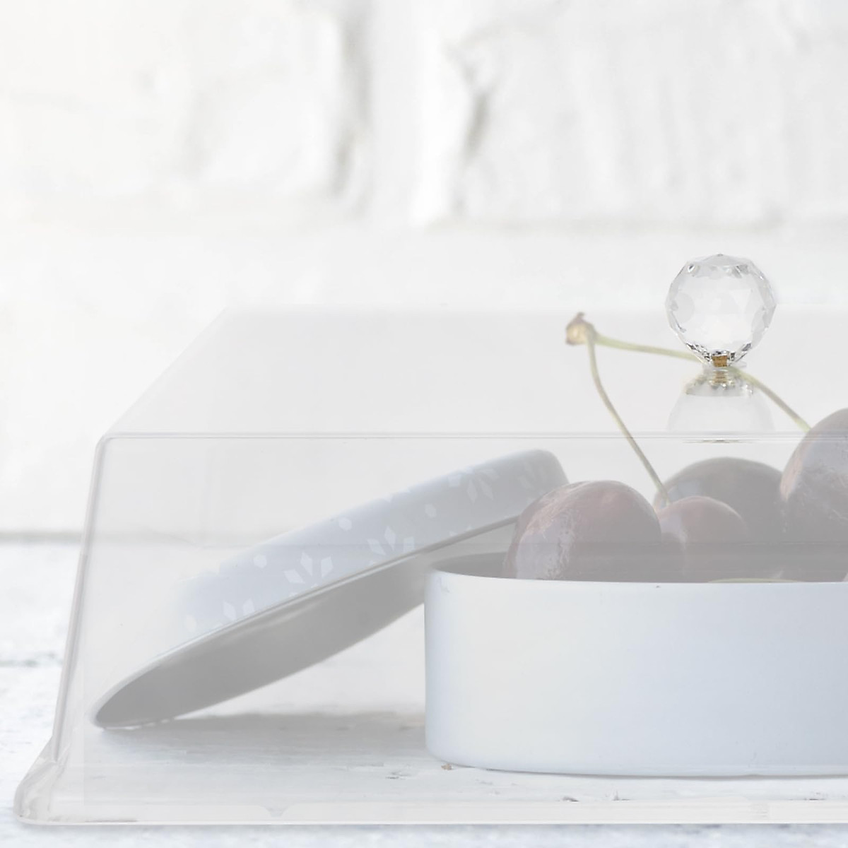 Luxshiny Cake Stand Cover, Cake Dome Rectangular Food Cover Cake Display Stand Cover for Home Kitchen Party (34* 24* 10.5cm)