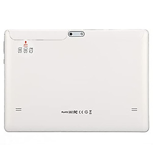 4G Calling Tablet, White 4GBRAM64GBROM 128 GB TF Card Tablet PC for Entertainment for Office Work US Plug