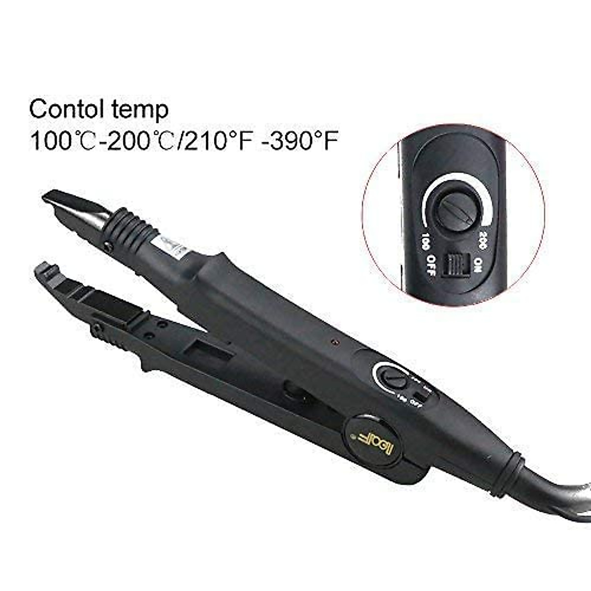 TopWigy Professional Hair Extensions Tool Hair Connector Fusion Heat Iron Connector Wand Temperature Adjustable Melting Tool with US Plug