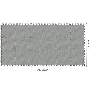 qqpp EVA Rubber 18 Tiles Interlocking Puzzle Foam Floor Mats - Baby Play Mat for Playing | Exercise Mat for Home Workout. Gray. QC-Lb18N