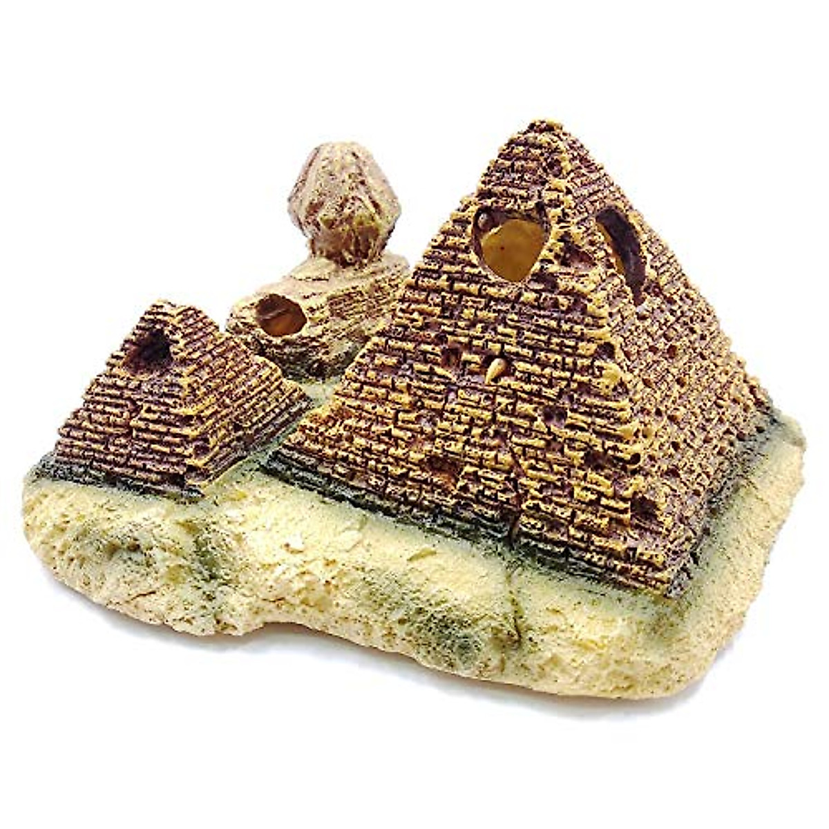 M2cbridge Aquarium Decor Castle Fish Tank Decoration Stands Egyptian Pyramid Rockery Hiding Cave Tree House Hideout (Egyptian Pyramid)
