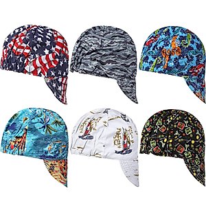 6 Pcs Welding Cap Electric Mesh Inside Welding Hat Flame Resistant Cotton Cap Electrician Gas Station Most Welding Helmet (Stylish Style)