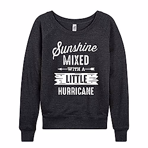 Instant Message - Sunshine Mixed Hurricane - Ladies Lightweight French Terry Pullover - Size Medium Heather Charcoal