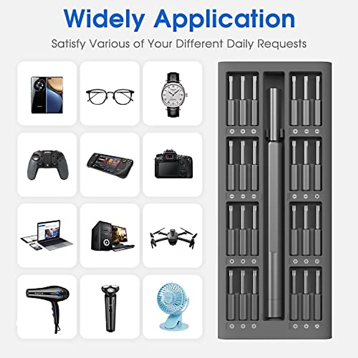 SOONAN Mini Precision Screwdriver Set, 48 in 1 Small Screwdriver Torx Bit Set, with Premium Quality Aluminum Case for iPhone, Smartphone, iPad, PC, Electronic Toys, Laptop, Eyeglasses