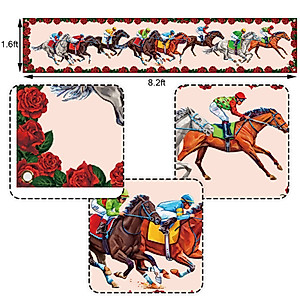 Kentucky Derby Party Outdoor Banner Churchill Downs Horse Racing Large Fence Banner Front Yard Garden Decoration Sign