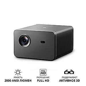 M4000 1080P Projector 4K Support Compatible with Home Theater 2000ANSI Smart TV Android 9.0 WiFi 3D Projector Video Room Beamer (Color : Add Hanger)