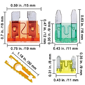 288 Pieces Car Fuses Assortment Kit - Blade Fuses Automotive - Standard & Mini & Low Profile Mini Size (2A/5A/7.5A/10A/15A/ 20A/25A/30AMP/ATC/ATO) Replacement Fuses for Marine, Auto, RV, Boat, Truck