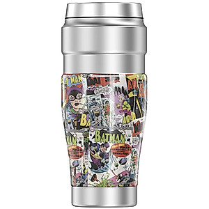Batman Comic Covers, THERMOS STAINLESS KING Stainless Steel Travel Tumbler, Vacuum insulated & Double Wall, 16oz