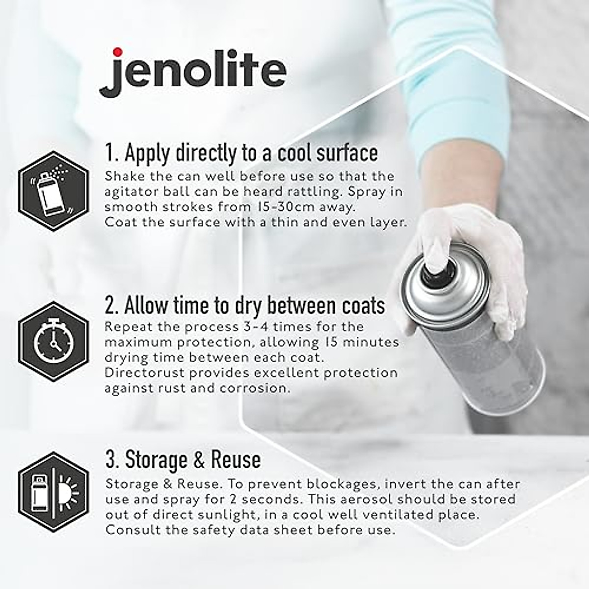 JENOLITE Directorust Satin Spray Paint | CANARY YELLOW | 400ml (13.52fl oz) | Semi-Gloss Spray Paint | Wood, Metal, Plastic, Ceramic & Rusted Surfaces | Interior & Exterior Use | RAL10018