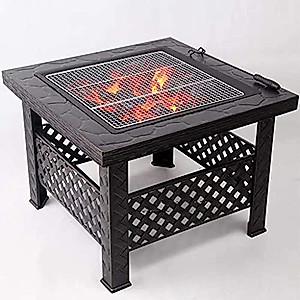 LEAYAN Garden Fire Pit Grill Bowl Grill Barbecue Rack Fire Pit, Outdoor Barbecue Table for Ground, Patio, Deck, Lawn, Outdoor or Campsite,Family Essential Multifunctional Stove