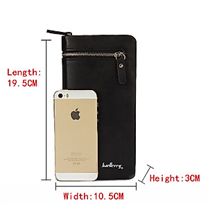 Rswsp Minimalist Leather Bifold Wallet for Men Business Casual Card Cases Large Storage Capacity，KF010BL