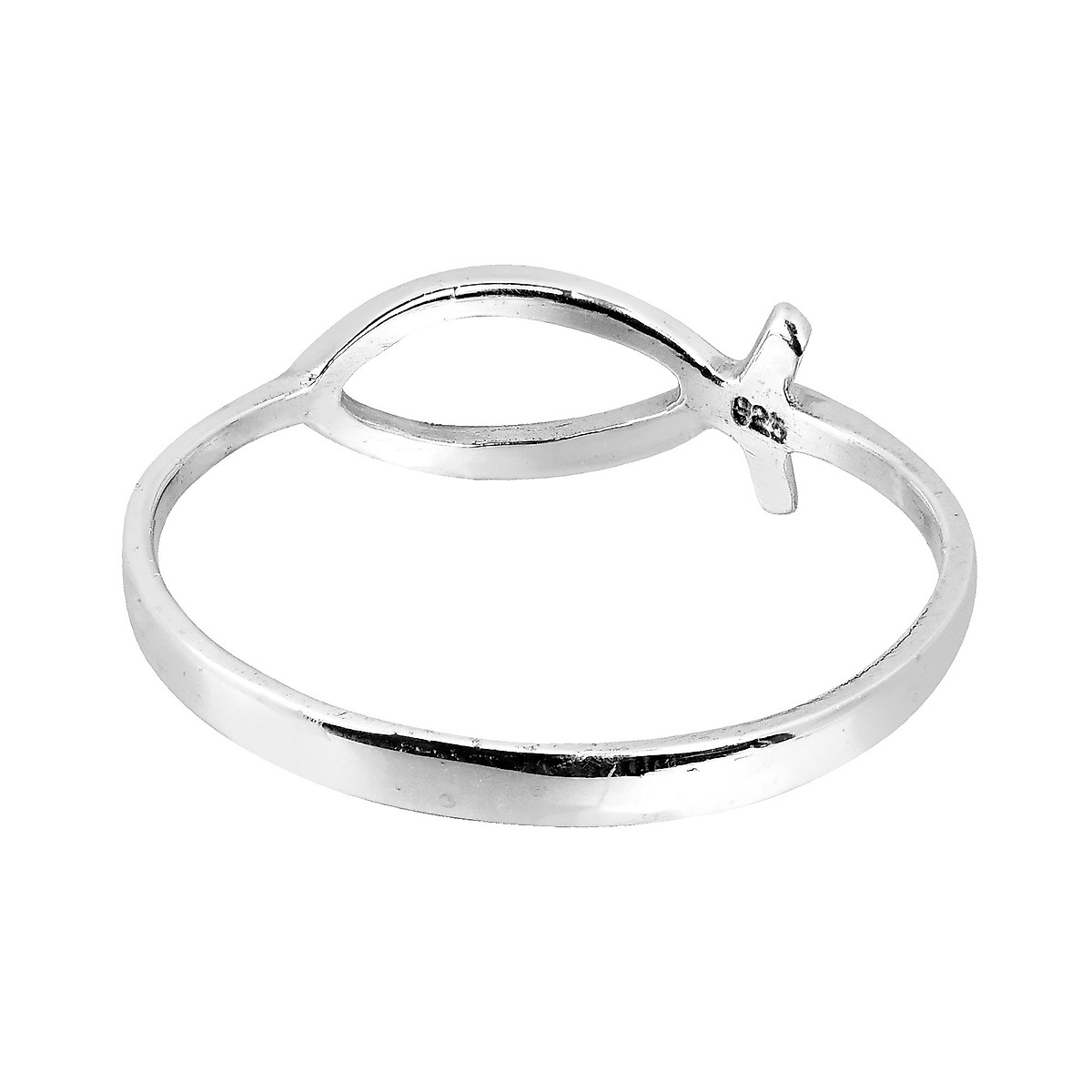 AeraVida Simplistic Plain Ichthys Christian Fish Sterling Silver Everyday Ring | Statement Fashion, Promise ring, Couple Unisex Ring | Jewelry Gift for All Occasions | Size 9