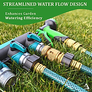 Heavy Duty Water Hose Quick Connect Fittings (Premium Brass for Superior Durability), Quick Release Hose Connector, Fit for 3/4" Gardening Hoses, Garden Hose Quick Disconnect Set, 4 Pack, ET