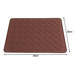 Oumefar Macaroons Baking Mat,48 Cavities Silicone Sheet Mat Silicone Baking Mats for Macaroon Cookies Pastry DIY Bakeware Decorating Tools Bakingmat