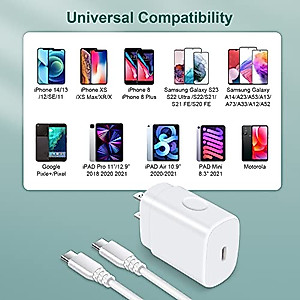 25W Samsung USB-C Super Fast Charger Type C Wall Charger Block with 9FT Android Phone Charger Cable for Samsung Galaxy A54/S23 Ultra/S23/A14/A34/A23/A13/S22/S21 FE/A53/A04s/Z Fold 4,Google Pixel 7 Pro