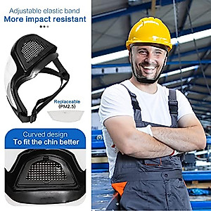 Zoldag Super Protective Face Shield Anti-Fog Full Face Safety Shield Unisex All-Inclusive Face Protection with Detachable Flter (Black)