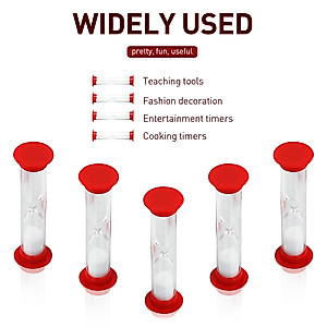 PROLOSO 30 Sec Sand Timer Hourglass Sandglass Clock Countdown Bulk Toy Set Timers for Kids Games Classroom School Prize Party Favors Pack of 20 (White Sand)