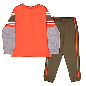 Minecraft Video Game 2-Piece Set, Boys Long Sleeve Active Mesh T-Shirt & Pants 2-Pack Bundle Set (Size 7, Orange)