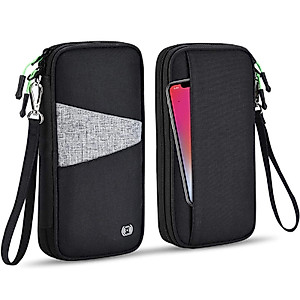 Family Passport Holder Wallet, RFID Passport Wallet Travel Documents Organizer for Men & Women, Waterproof Travel Essentials, Fit 5 Passports