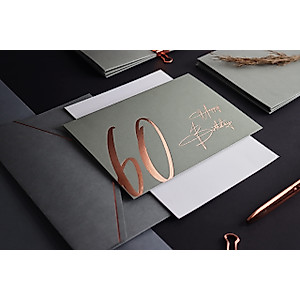 Jolicoon 60th Birthday card with premium envelope and wax seal - 60th birthday card for women - 60th birthday card for men