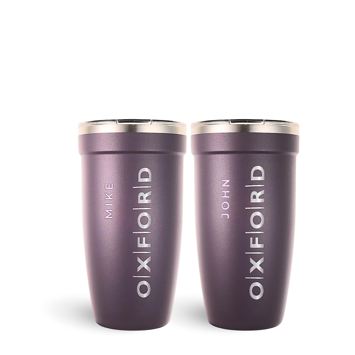 Personalized Photo Engraved Engraved Insulated Tumbler, Name Engraved Tumbler 16 oz. Stainless-Steel Travel Mug with Slide Lid, Custom Design Christmas Gift (Peyto 16) (Plum)