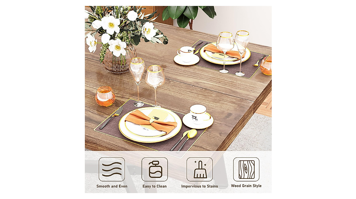 72" Solid Wood Farmhouse Dining Table - Seats 6-10