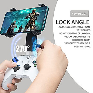 ECHZOVE Xbox Series X Controller Phone Clip, Xbox One Controller Mobile Phone Mount Adjustable Phone Holder Clamp for Xbox Series S/X, Xbox One S/X, Xbox One Controllers