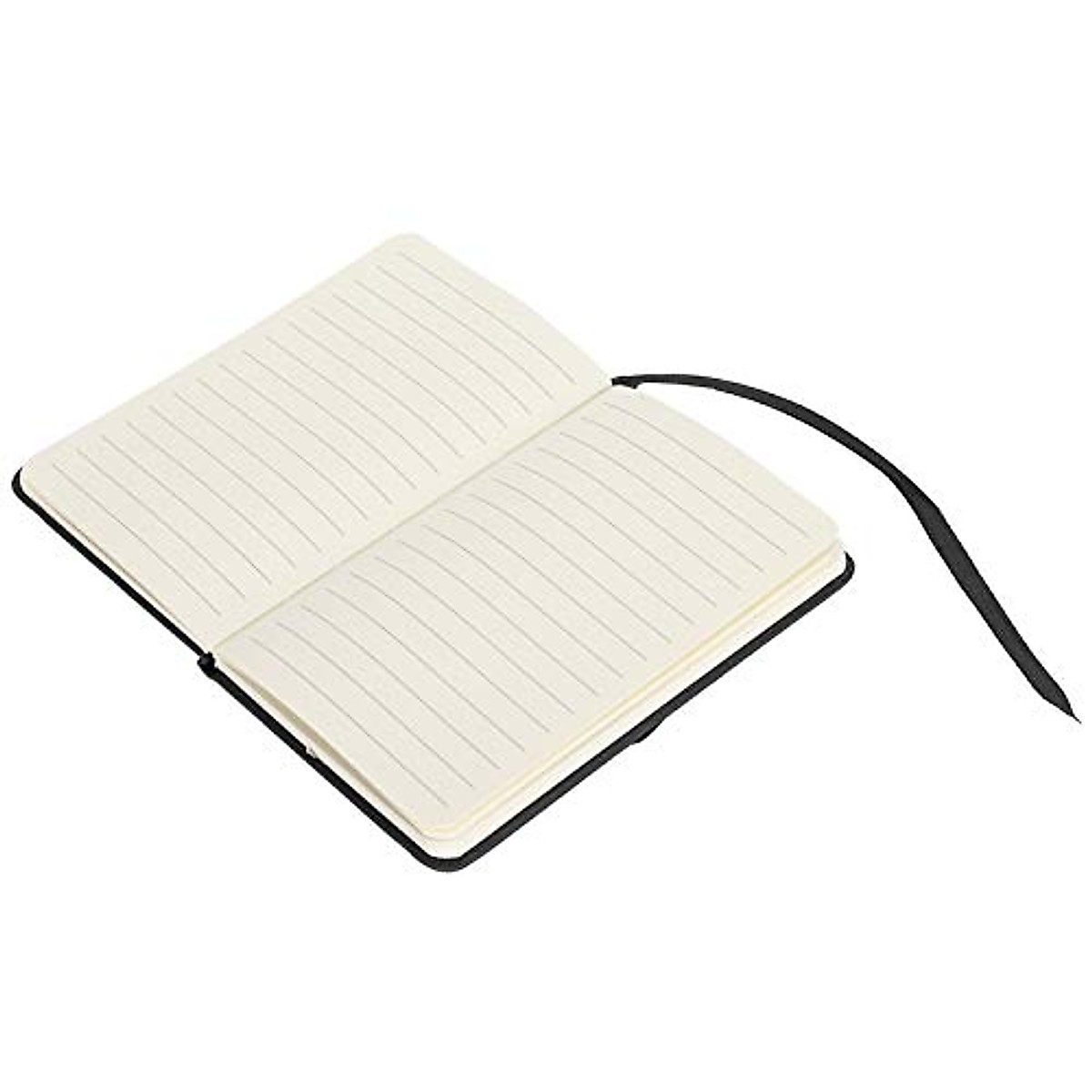 Qinlorgo Notepad, Artificial PU Leather Eye Protection Notebook with Ribbon Bookmarks for Gratitude Diary for Diary for Writing for Office Notes(black)