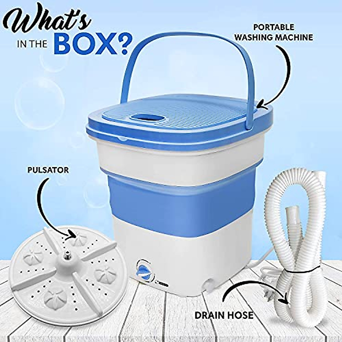 Folding Portable Mini Washing Machine，Ultrasonic Ozone sterilization,mini washing machine,Folding Washing machine For wash baby clothes, Apartment Dorm,Travelling，Gift for Friend or Family