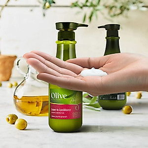 Frulatte Natural Olive Oil Leave In Conditioner & Detangler, Enriched with Shea Moisture & Argan Oil - Anti-Frizz Deep Hair Conditioner For Dry Damaged Hair - Formulated with Keratin, Vitamins B5 & E