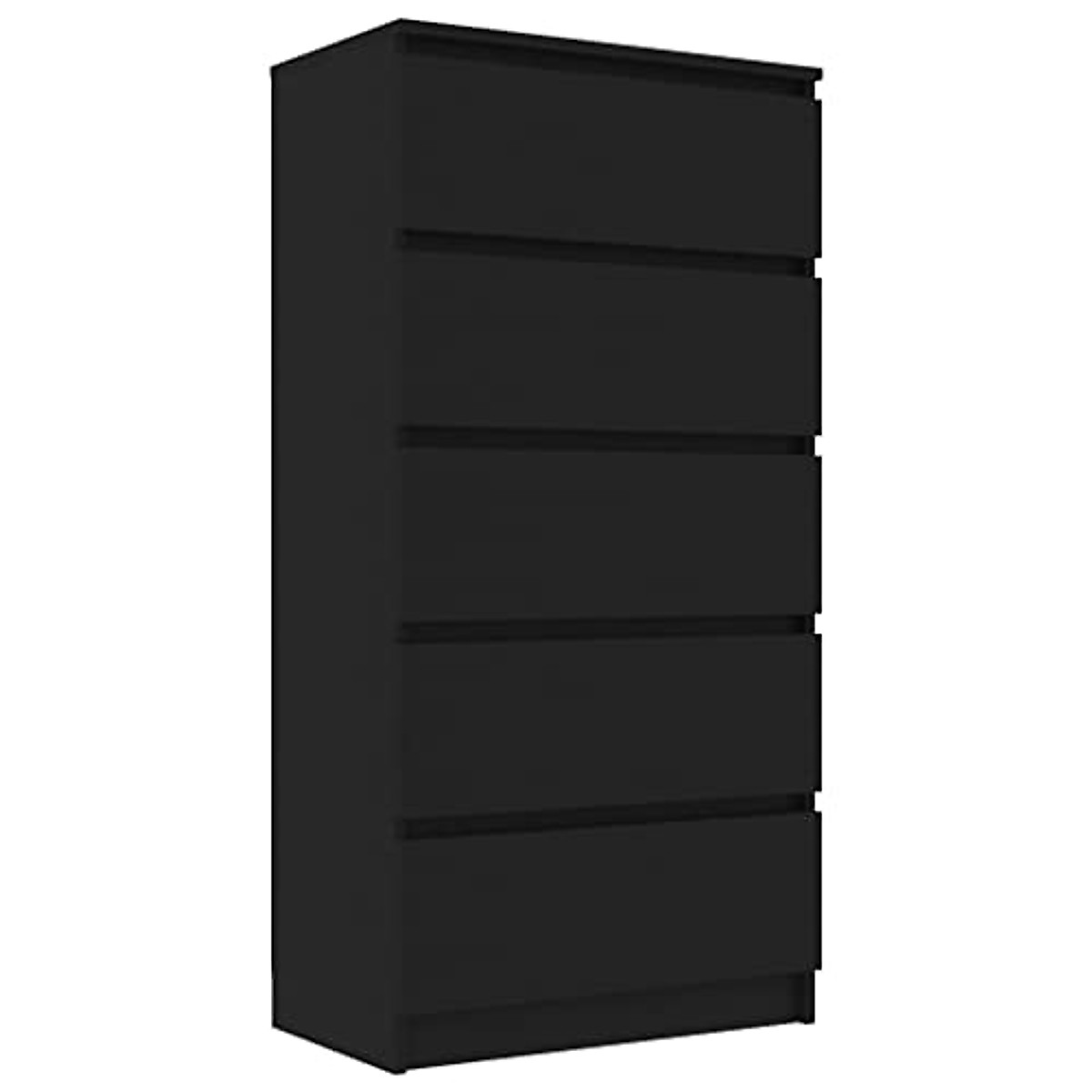 SEASD Buffets and Drawer Sideboard Cabinet with Storage Home Decor Black 23.6"x13.7"x47.6" Chipboard