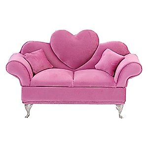 Harilla Jewelry Box Chaise Shape Display Case Pink Storage Holder Soft Lining Gift Lovely Women Earrings Organizer for Bedside Table Dresser