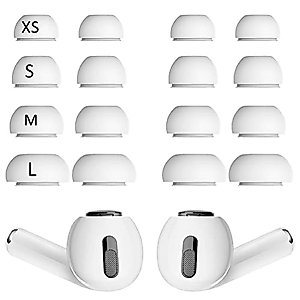 [8 Pairs] Compatible with AirPods Pro 2 Ear Tips, Silicone Replacement XS/S/M/L 4 Size Fit in Charging Case Earbuds Eartips with Storage Box Compatible with AirPods Pro ( XS/S/M/L White )