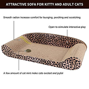HALOVIE Extra Large Size Cat Scratcher Bed, 24 Inch Cat Scratch Pad Cardboard Sofa Scratching Board Lounge Couch for Indoor Cats