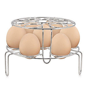 TOMOTE Egg Steamer Rack Trivet for Instant Pot Accessories 5 Qt, 6 Qt, 8 Qt Pressure Cooker - 2 Pack Stackable 304 Stainless steel Multipurpose Cooling Rack (2 Pack)