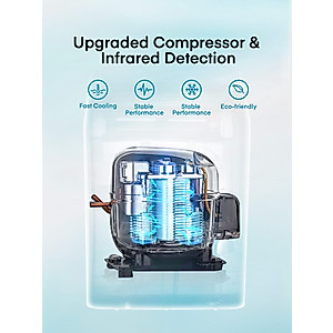 Nugget Ice Maker Countertop, Makes 33lbs Crunchy ice in 24H, 5.3lbs Basket, Self-Cleaning Pebble Ice Machine, Portable Ice Maker for Home/Kitchen/Office/Bar, FOHERE