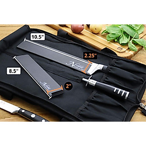 Noble Home & Chef 2-Piece Universal Knife Guards (8.5” and 10.5") are Felt Lined, More Durable, Non-BPA, Gentle on Blades, and Long-Lasting Knives Covers Are Non-Toxic and Abrasion Resistant!