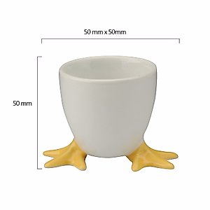 BIA 4-Piece Chicken Feet Egg Cups, 5 x 5 x 5 cm, Yellow, 4 Set