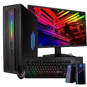 HP EliteDesk 800G1 Small RGB Desktop Computer (SFF) | Quad Core Intel i5 (3.2GHz) | 16GB DDR4 RAM | 500GB SSD + 1TB HDD | 5G-WiFi + Bluetooth | Windows 10 Pro | 24in Monitor | RGB Desk Kit (Renewed)
