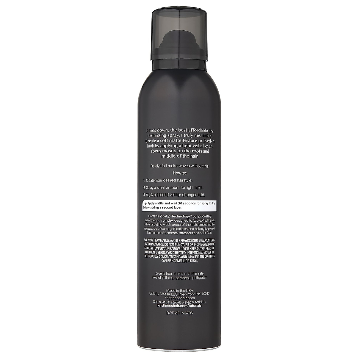 Kristin Ess Dry Texture Hair Spray | Volumizing & Texturizing Styler, Ultra-light Hold Hairspray for Curls, Waves, & Fine Hair | Soft Matte Finish, Fresh Pear Fragrance, 7 oz