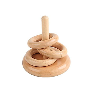 Tiger Montessori Toys for Infants Discs on Vertical Dowel 3 Montessori Grasping Toy for Babies