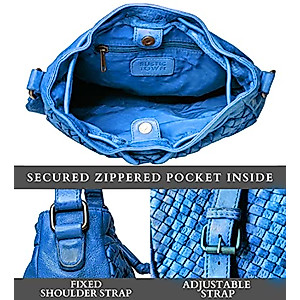 RUSTIC TOWN Leather Shoulder Bag for Women - Washed Leather Travel Sling Bag Crossbody Purse Hobo Handbags Satchel for Ladies