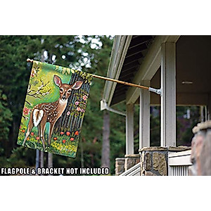 Toland Home Garden 1012487 Whitetail Trail Deer Flag 28x40 Inch Double Sided for Outdoor Fawn House Yard Decoration