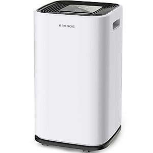 Kesnos 5000 Sq. Ft Large Dehumidifier for Home with Drain Hose and 1.19 Gallons Water Tank - Intelligent Touch Control and Low Noise, 24 Hr Timer Ideal for Basements, Bedrooms, Bathrooms, Laundry Rooms