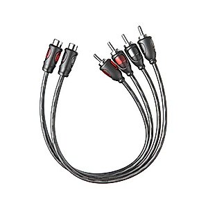 ROCKRIX 1ft RCA 1 Female to 2 Male Audio Speaker Y Adapter Splitter Cable (2 Pack)