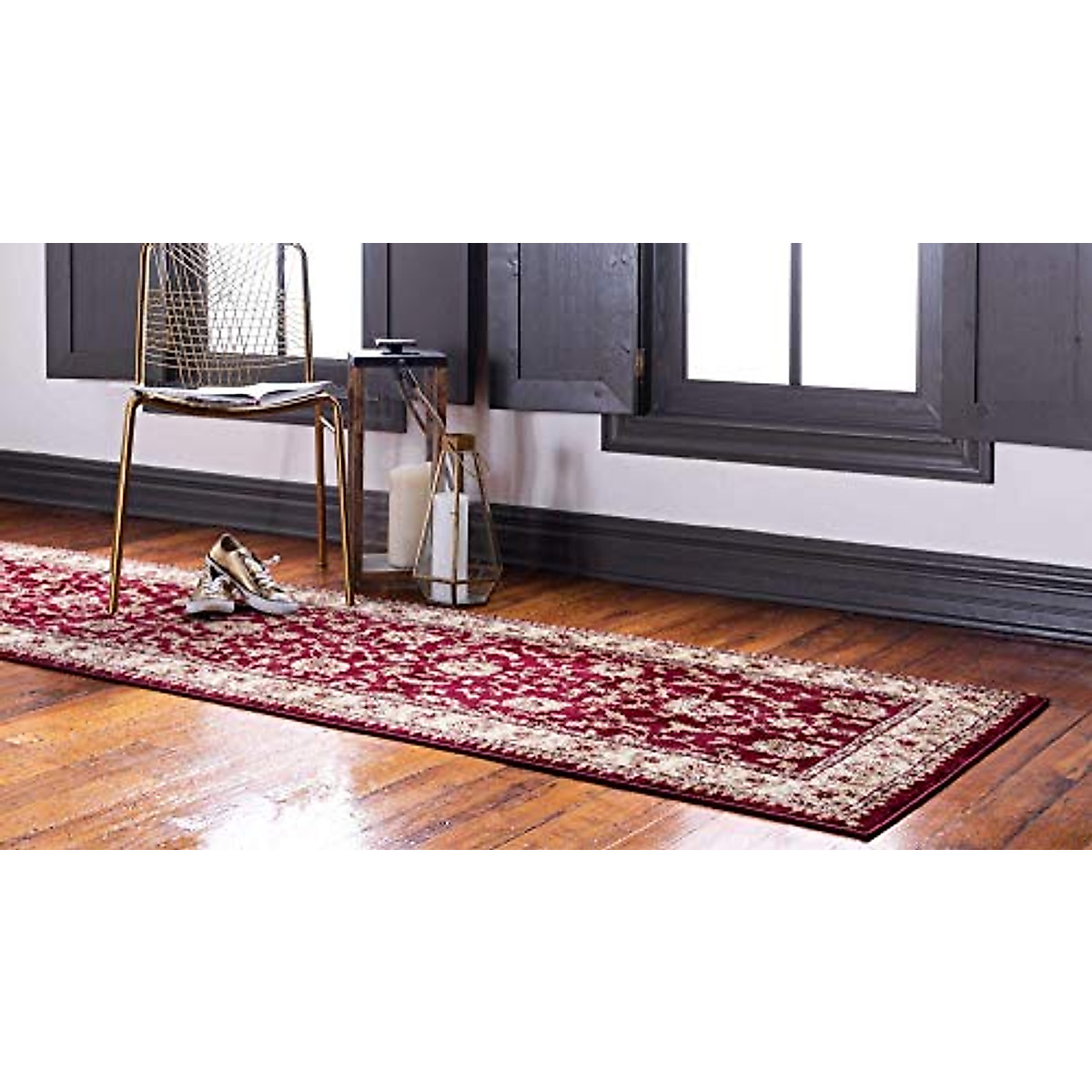 Unique Loom Voyage Collection Traditional Oriental Classic Intricate Design Area Rug (2' 7 x 10' 0 Runner, Red/Gold)